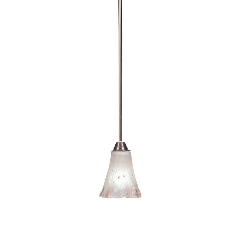 Madison 100-Watt 1-Light Brushed Nickel Shaded Pendant Light with 5.5 ...