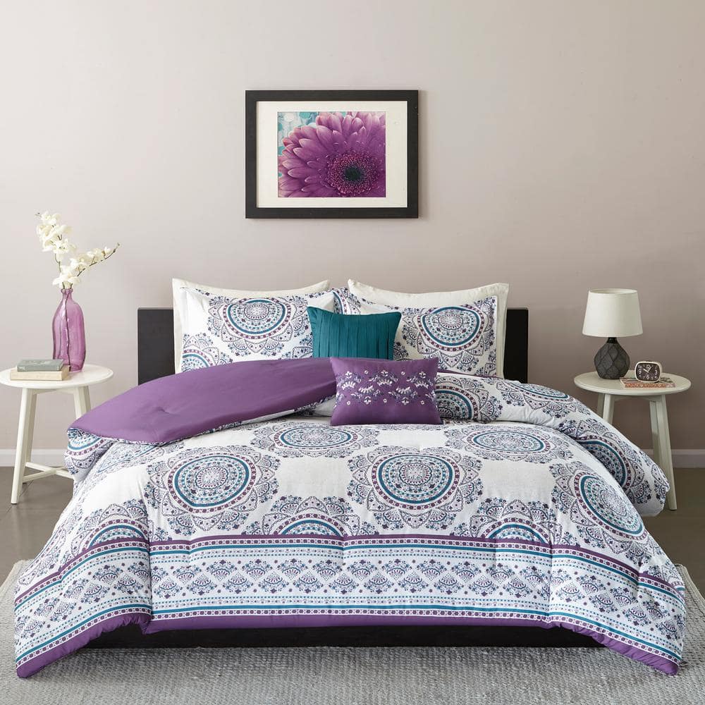 Intelligent Design Mikay 5-Piece Purple Full/Queen Comforter Set ID10 ...