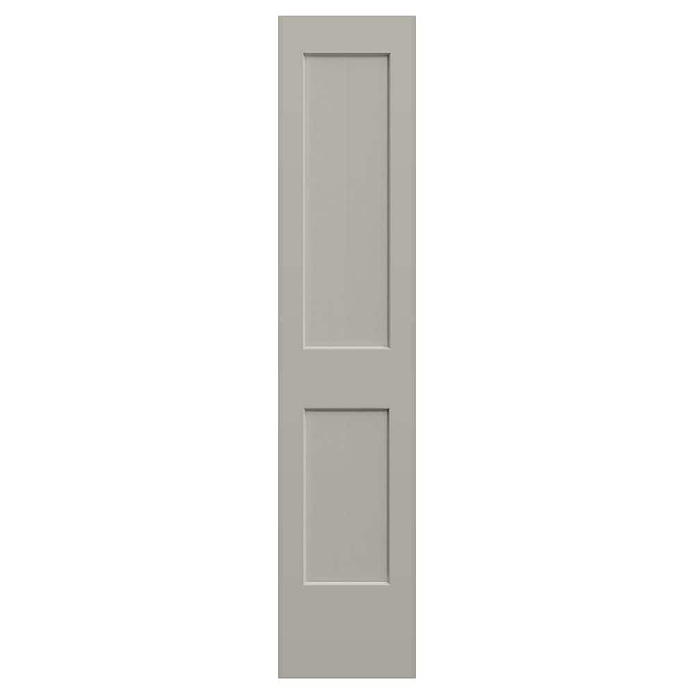 JELD-WEN 20 in. x 96 in. Monroe 2-Panel Sqaure Light Gray Painted ...