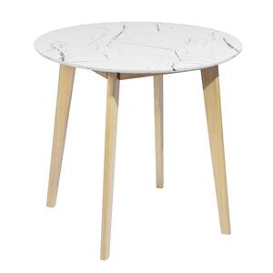 YIYIBYUS 31.5 in. Modern White Round Wood Top Dining Table HG-ML699-354 ...