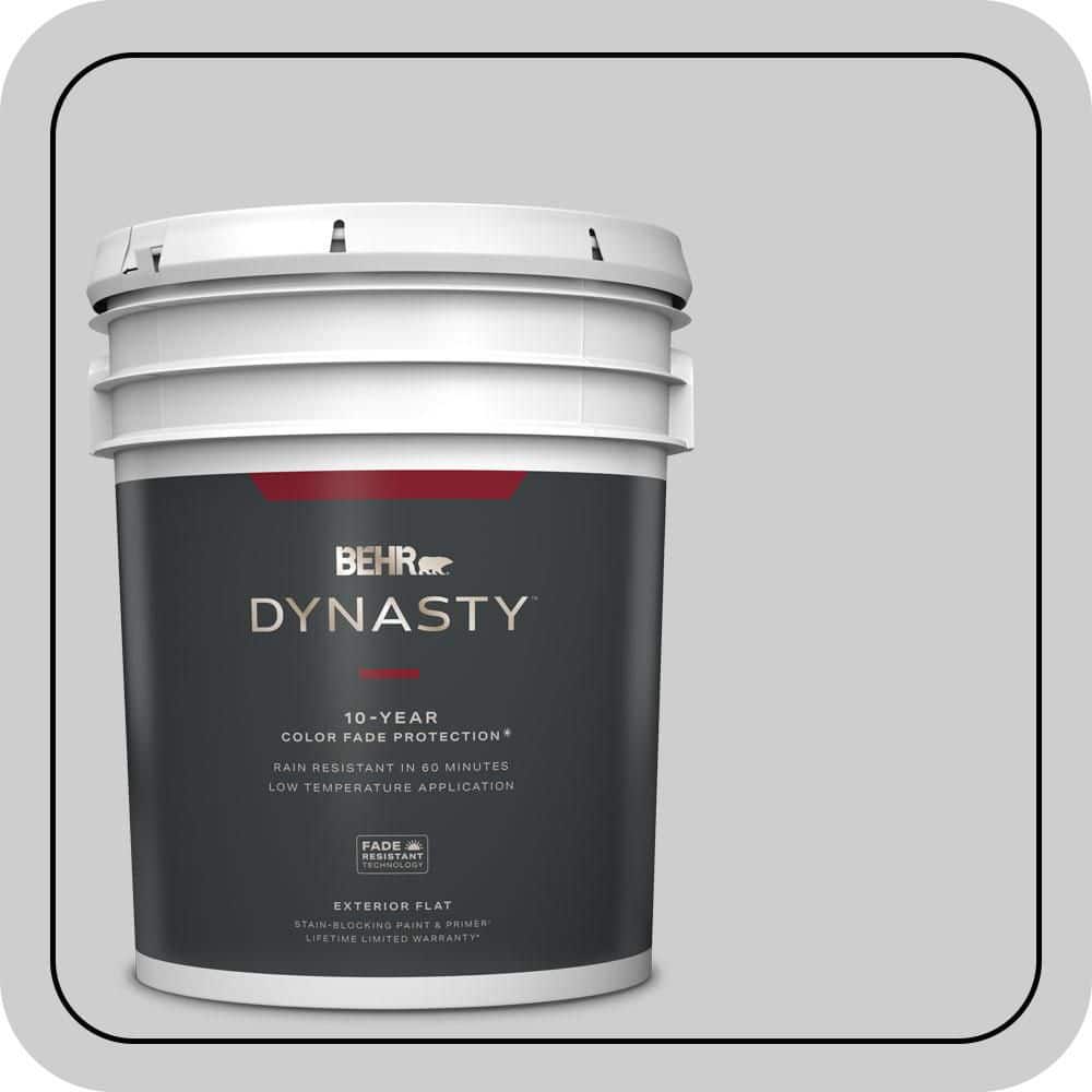 BEHR DYNASTY 5 gal. #770E-2 Silver Screen color Flat Exterior Stain ...