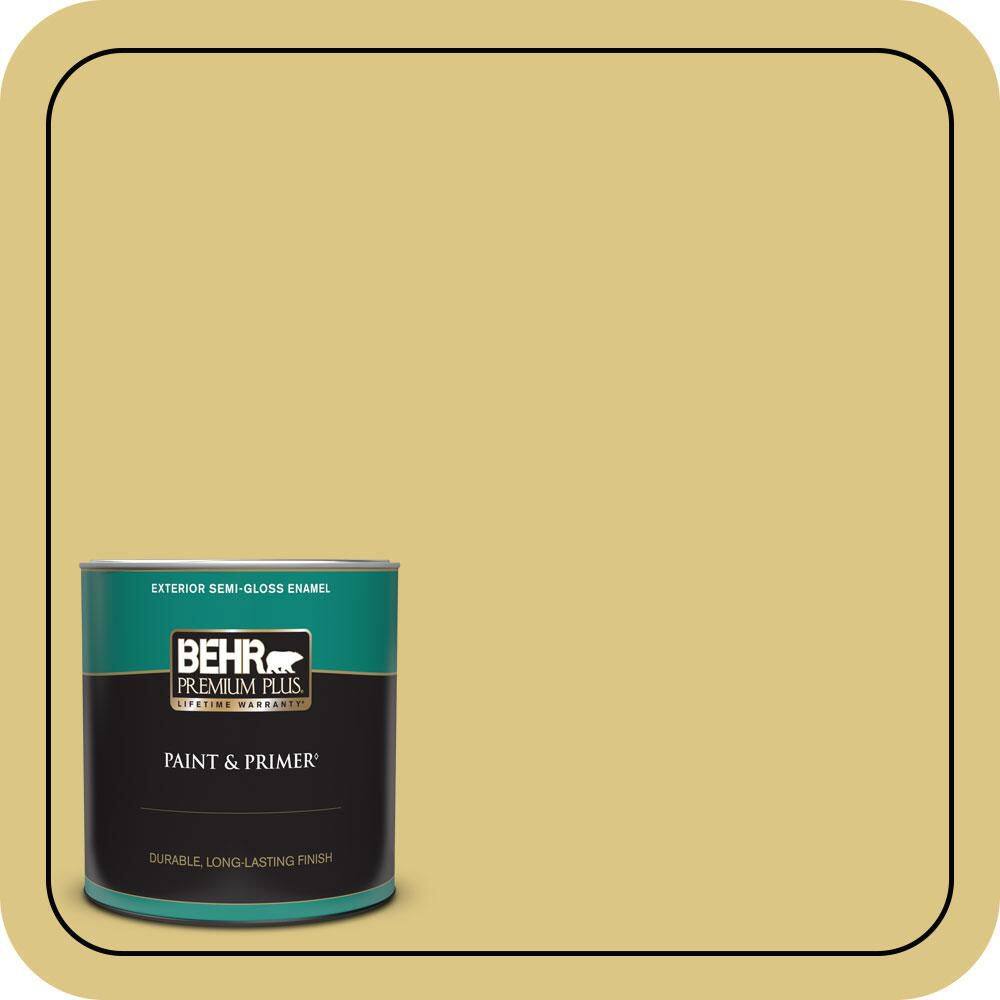 BEHR PREMIUM PLUS 1 qt. #390D-5 Sea Kelp Semi-Gloss Enamel Exterior ...