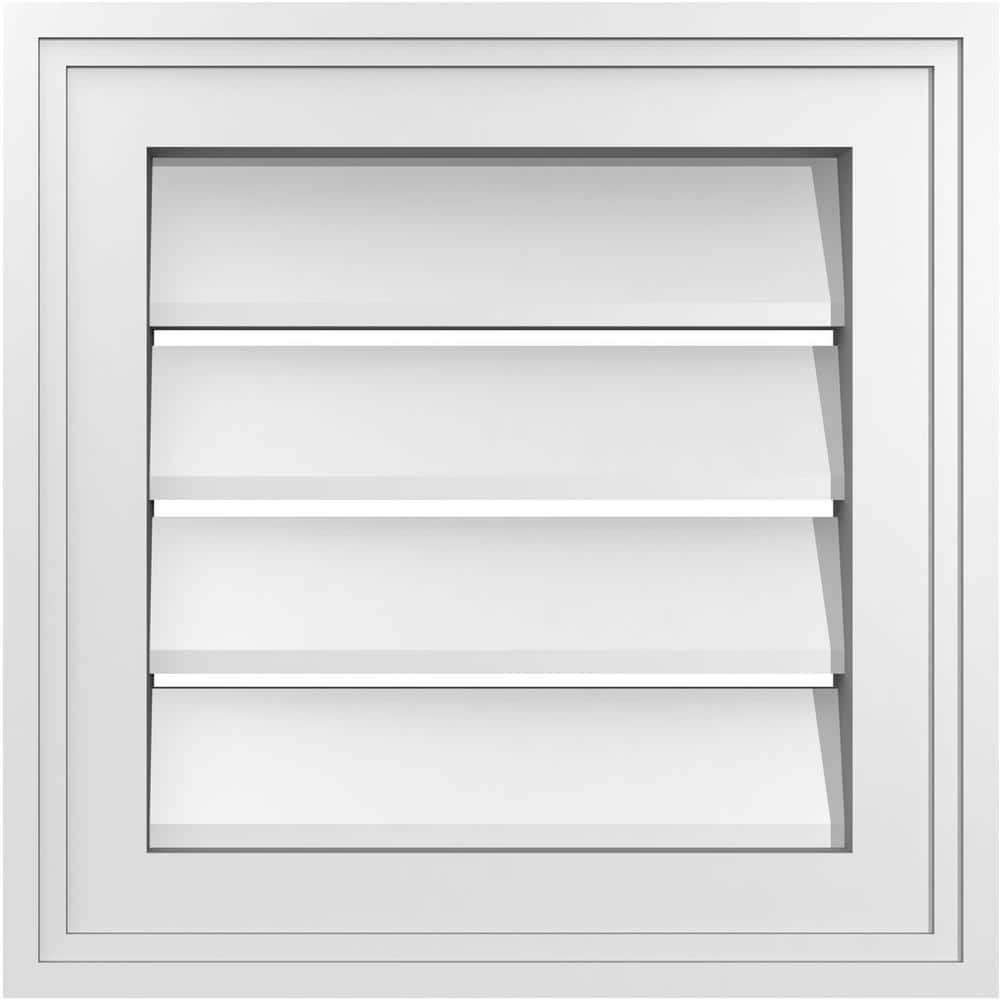 Ekena Millwork 14 in. x 14 in. Vertical Surface Mount PVC Gable Vent ...