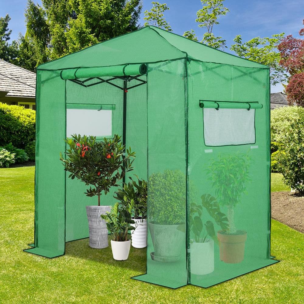 EAGLE PEAK 72 in. W x 48 in. D Portable Gardening Pop-Up Walk-In ...