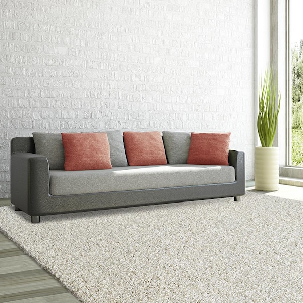 Lanart Comfort Shag White 7 ft. x 10 ft. Area Rug CSHAG710W - The Home ...