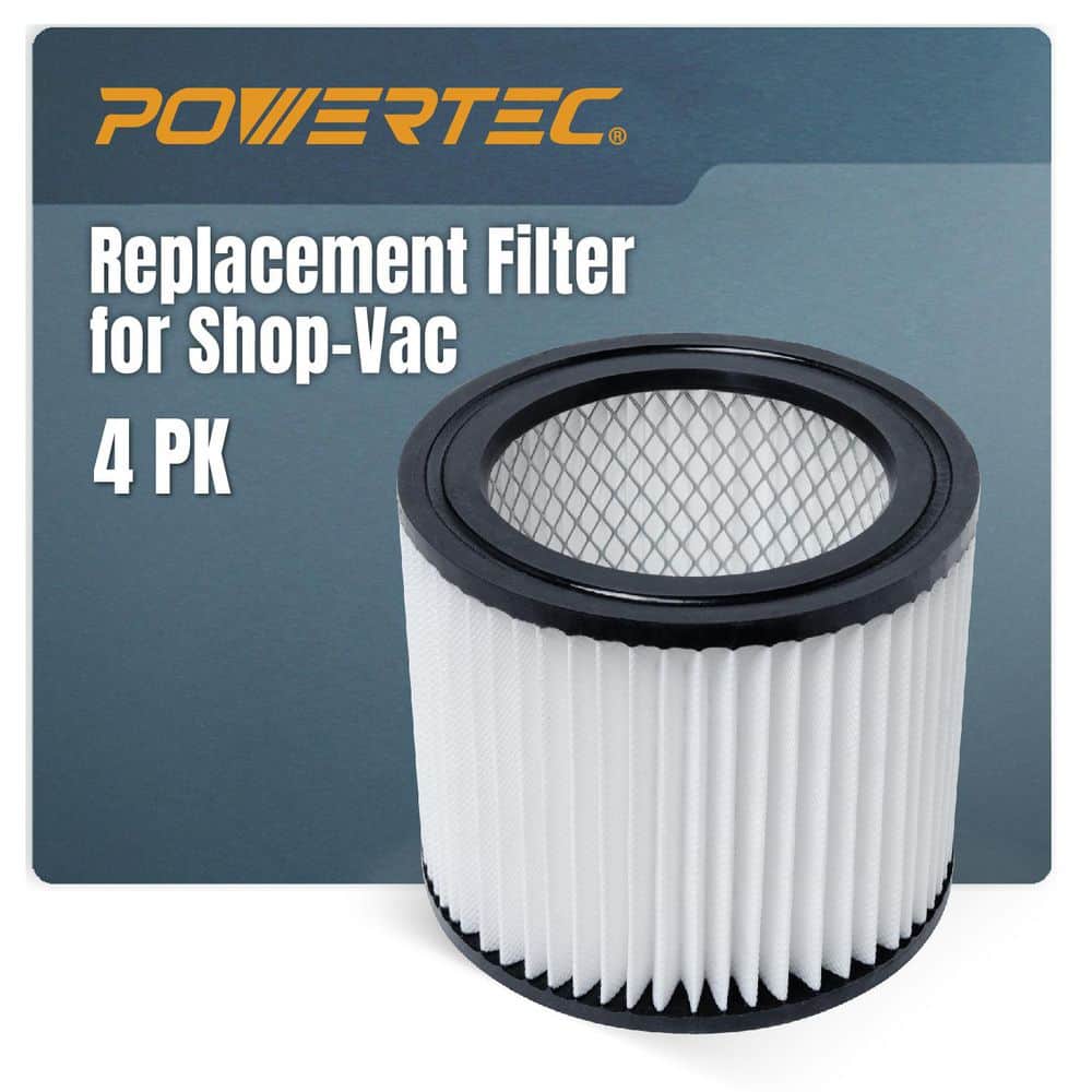 ‎POWERTEC Wet Dry Vacuum Cartridge Filters Replacement for Most 4 Gal ...