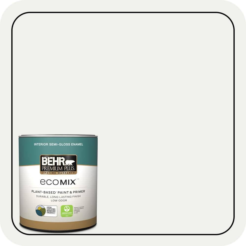 BEHR PREMIUM PLUS 1 qt. #610E-1 Windmill Wings Semi-Gloss Enamel EcoMix ...