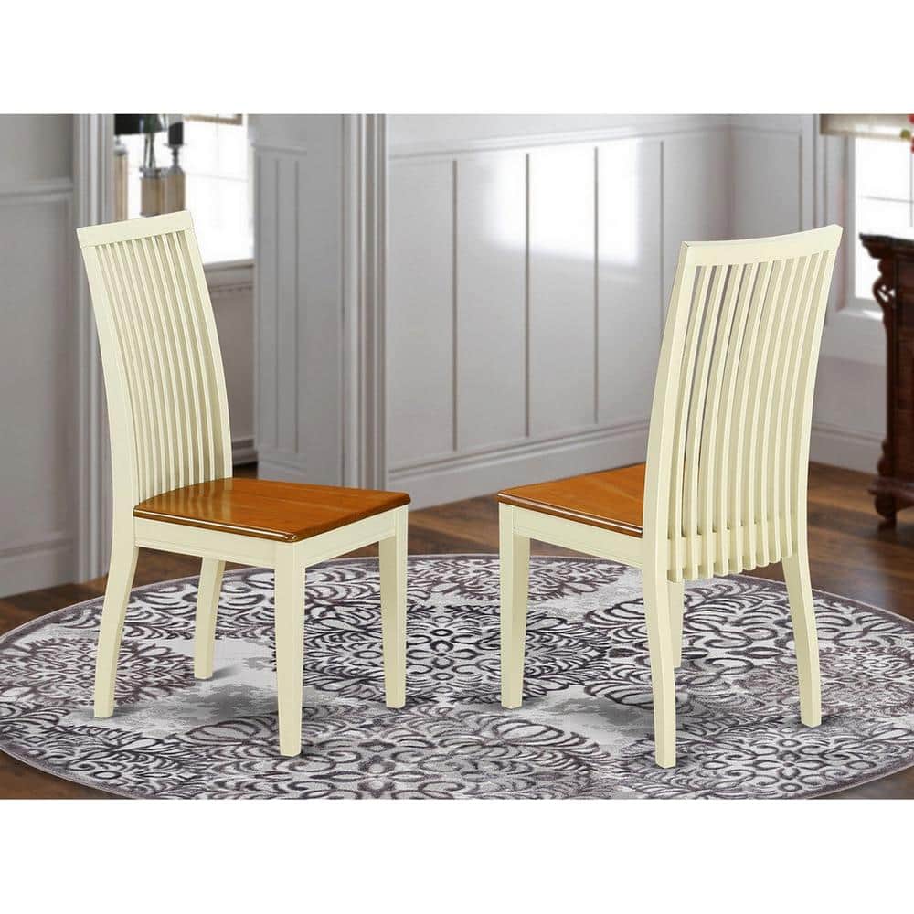 HOME IMPORTS EMPORIUM Buttermilk and Cherry Wooden Seat Slat Back ...