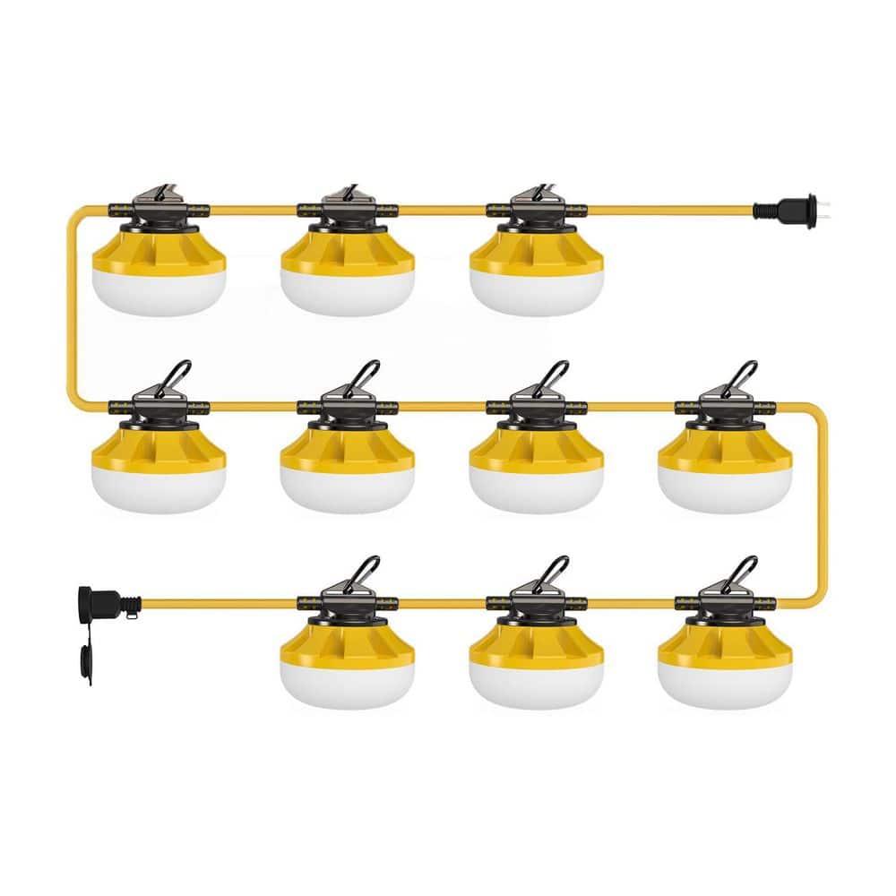 Vrbgify 100 ft. 120-Volt 10000 Lumens LED Construction String Lights ...