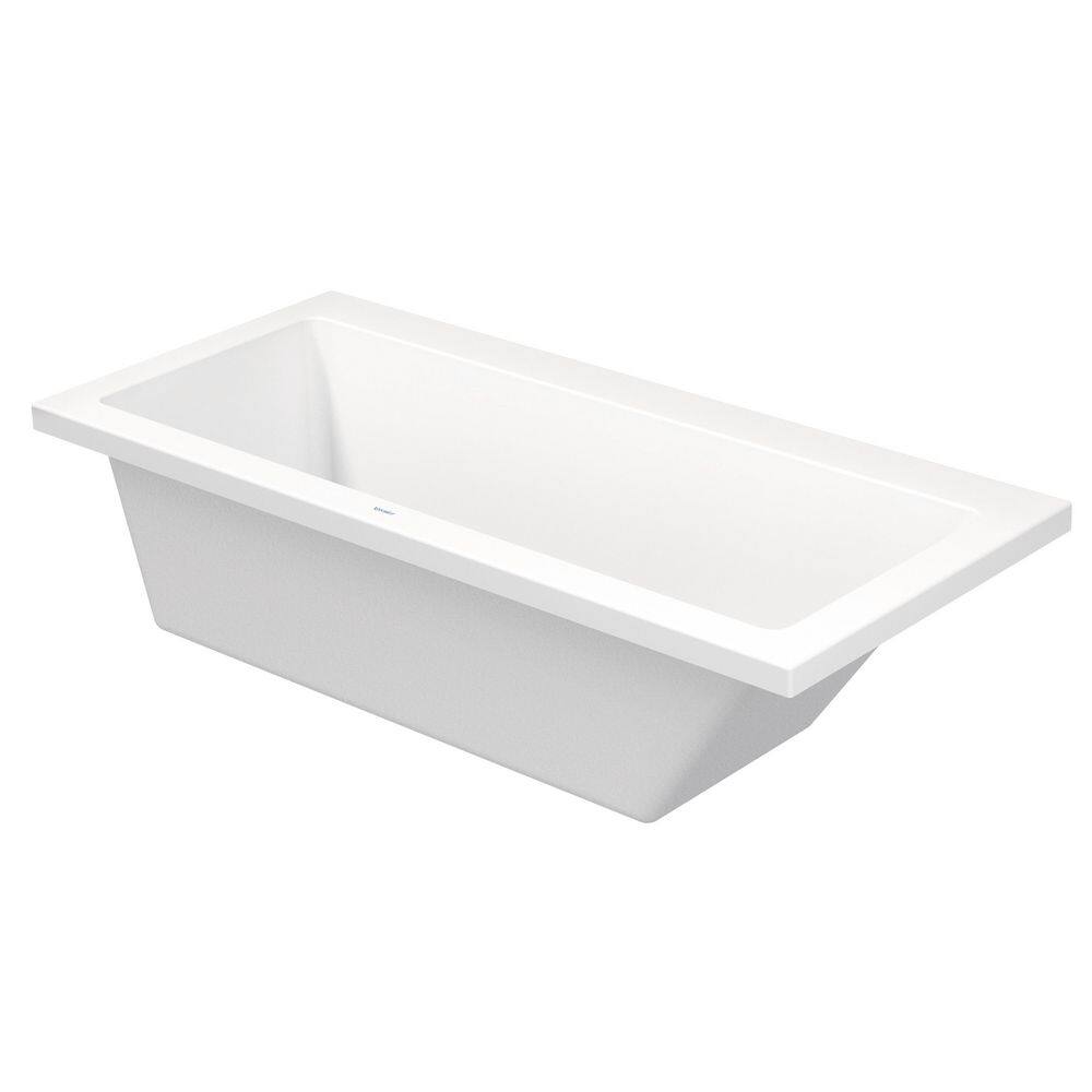 Duravit Vero 66.88 in. Acrylic Rectangular Drop-in Bathtub in White ...