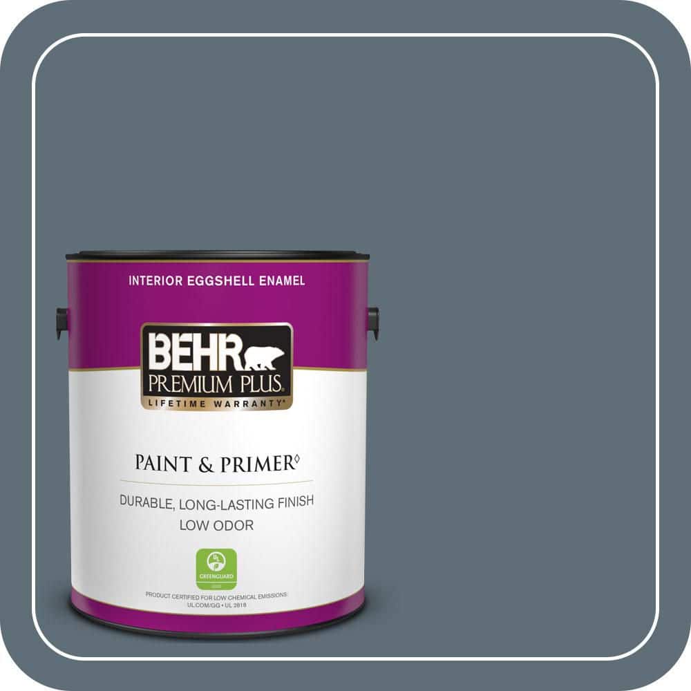 BEHR PREMIUM PLUS 1 gal. #N480-6 NYPD Eggshell Enamel Low Odor Interior ...
