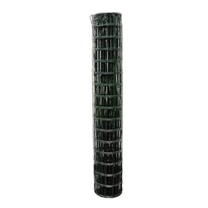 Fencer Wire 4 ft. x 50 ft. 16-Gauge Green PVC Coated Welded Wire Fence with Mesh Size 3 in. x 2 ...
