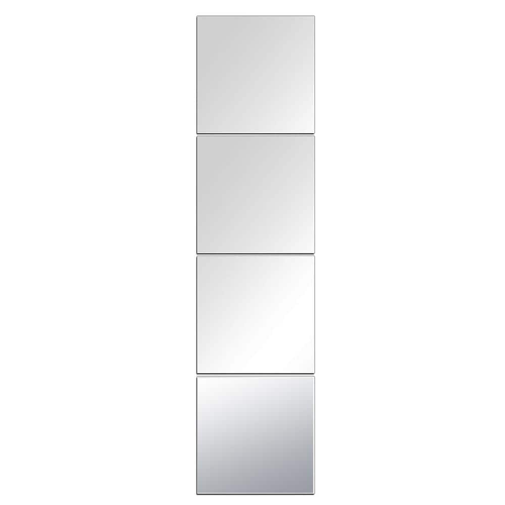 14 in. H x 14 in. W 4-Piece Square Frameles Silver Wall Mirror SW-BA-SI ...
