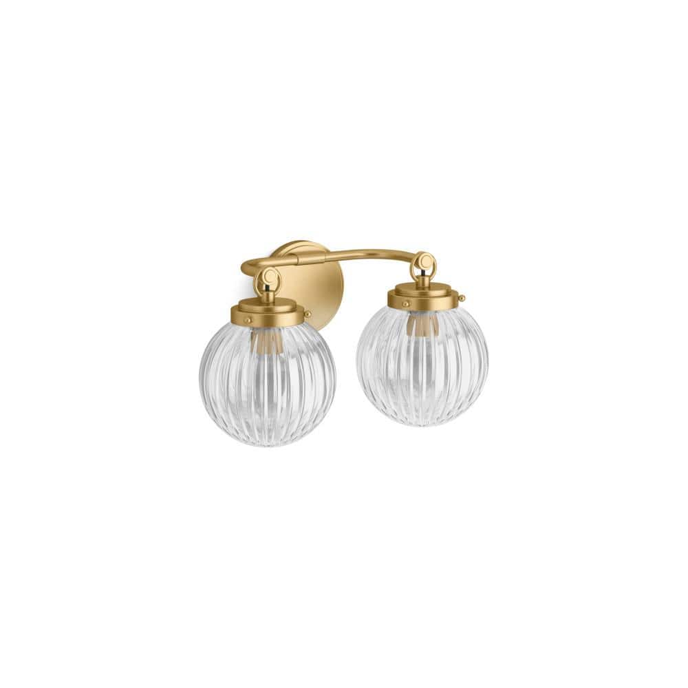 KOHLER Embra By Studio McGee Two-Light Brushed Moderne Brass Wall Sconce 32253-SC02-2GL - The ...