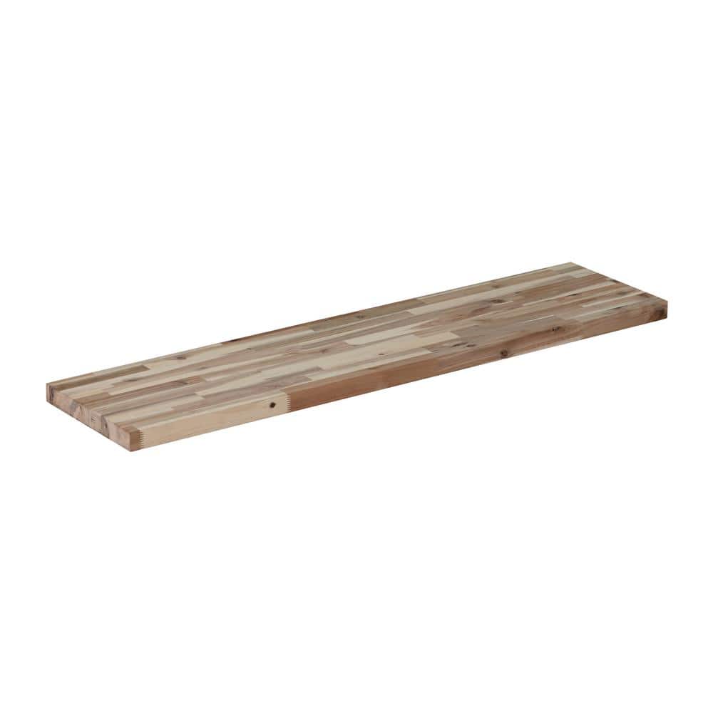 HARDWOOD REFLECTIONS Solid Wood Butcher Block Shelf 24 in. W X 12in. D ...
