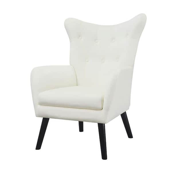 Morden Fort Beige Accent Chair Velvet Wingback for Living Room HG-7-BE ...