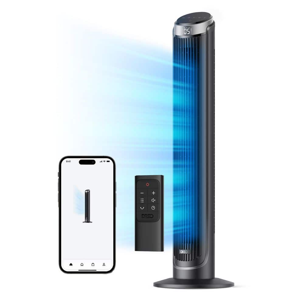 DREO 40 in. Smart Tower Fan, 5-Speeds, 12 H Timer, 90° Oscillation with ...