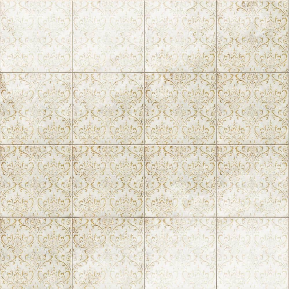 Merola Tile Milano Decor Daman Beige 7-7/8 in. x 7-7/8 in. Ceramic Wall ...
