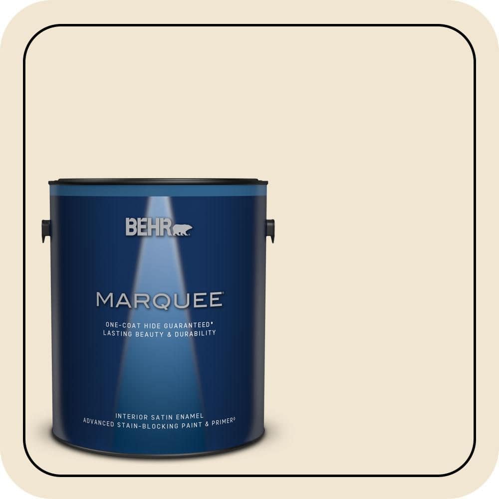 BEHR MARQUEE 1 gal. #BWC-16 Ancient Ivory Satin Enamel Interior Paint ...