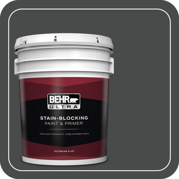 BEHR ULTRA 5 gal. #N450-7 Astronomical Flat Exterior Paint & Primer ...