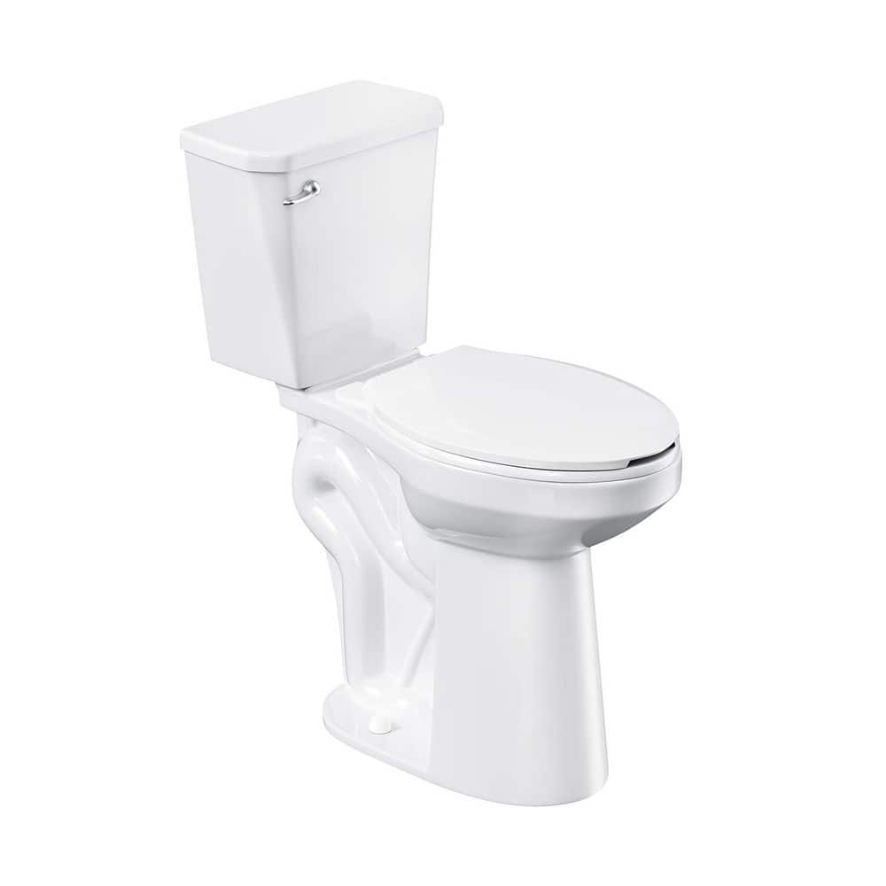 Findepot 12 in. 2-piece 1.28 GPF Single Flush Elongated Toilet in White ...
