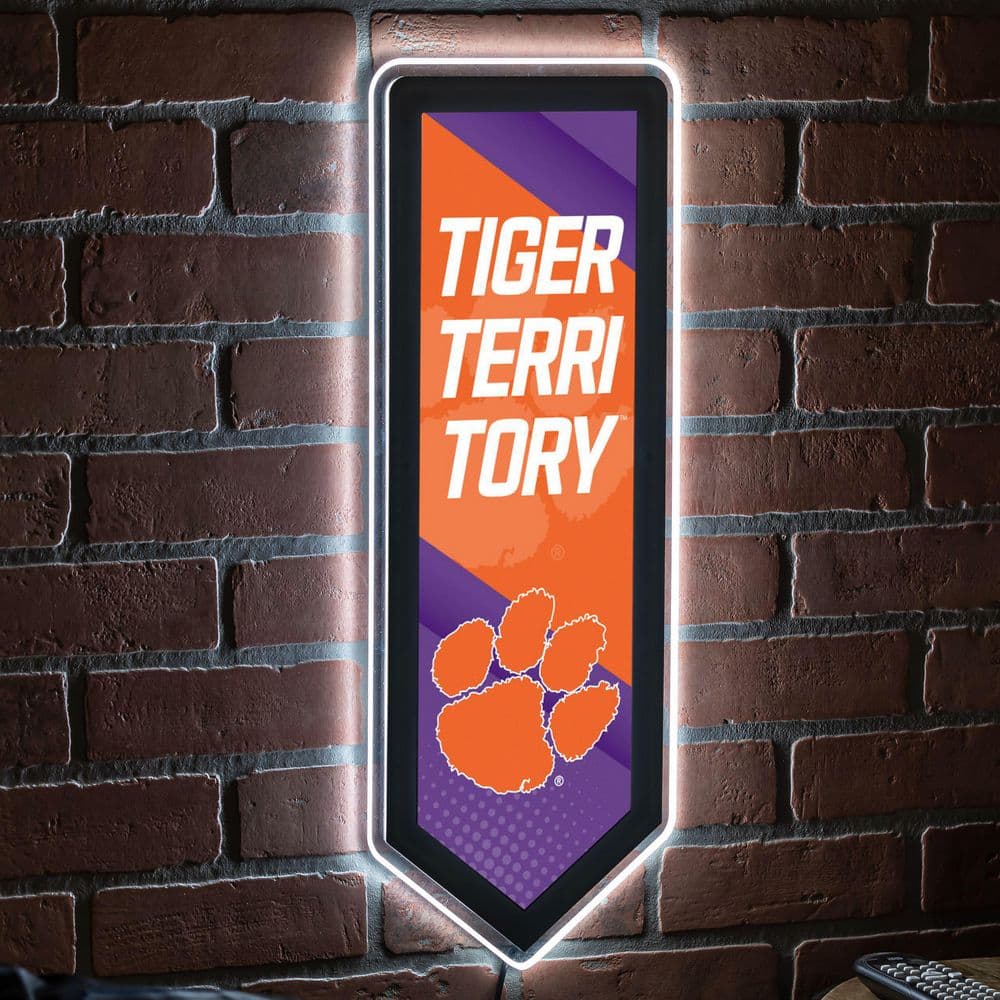 Evergreen Clemson Universey Pennant 9 in. x 23 in. Plug-in LED Lighted ...