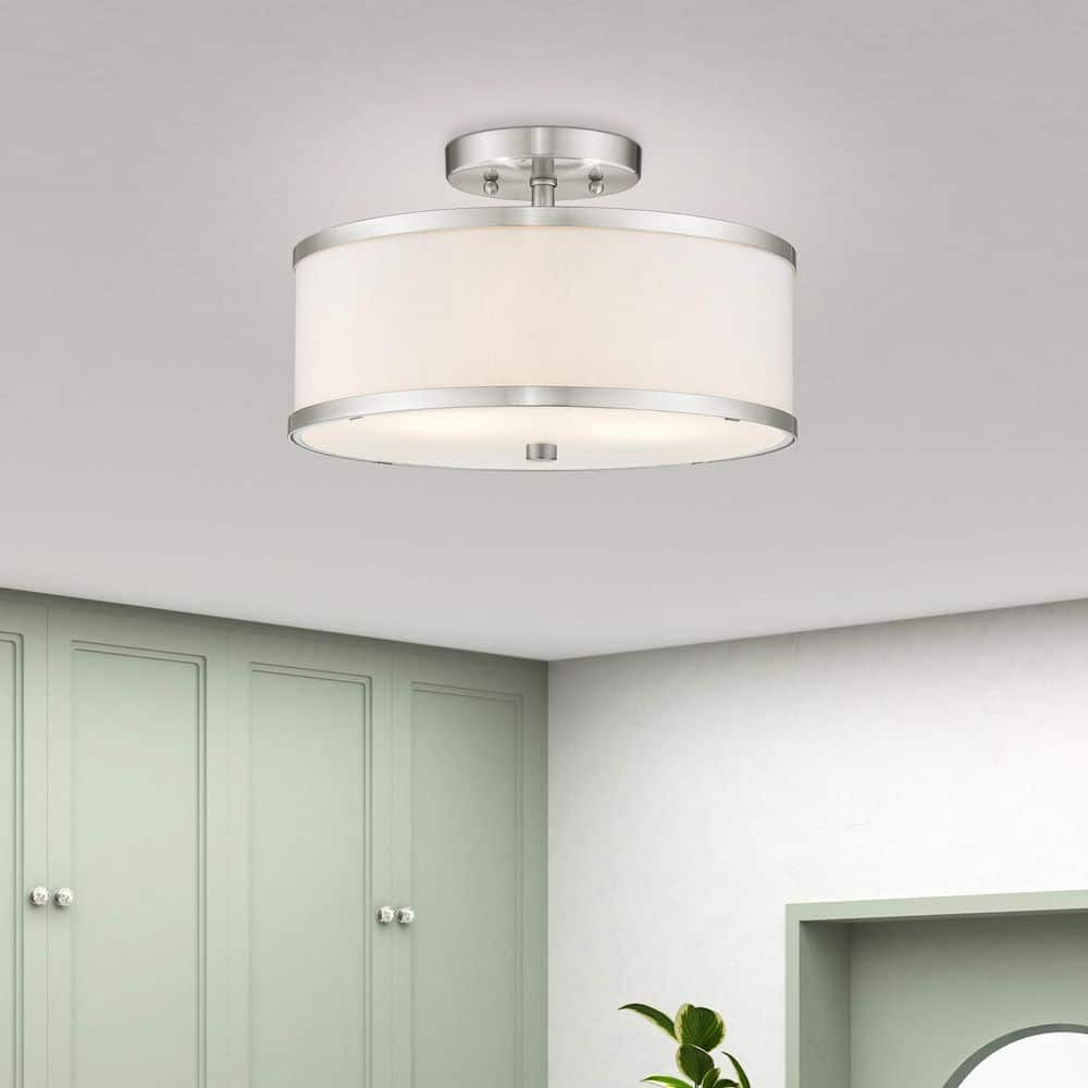 AVIANCE LIGHTING Armitage 2 Light Brushed Nickel Semi Flush Mount ...