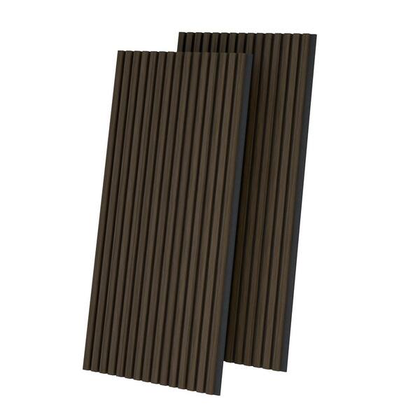 Dovelina 47.2 in. x 23.6 in. Natural Walnut Color Rectangle Wood Wall ...