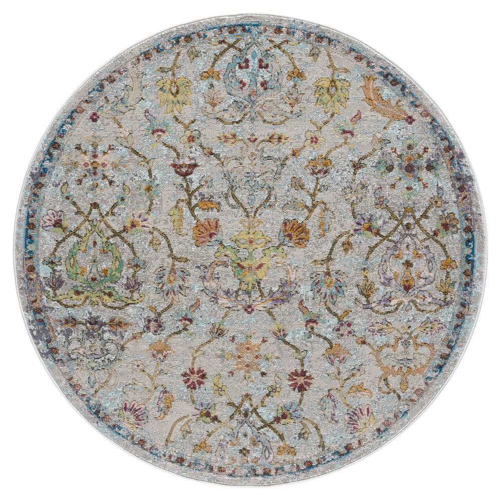 LR Home Gracie Persian Classic Victorian Gray/Multi 7 ft. Round ...