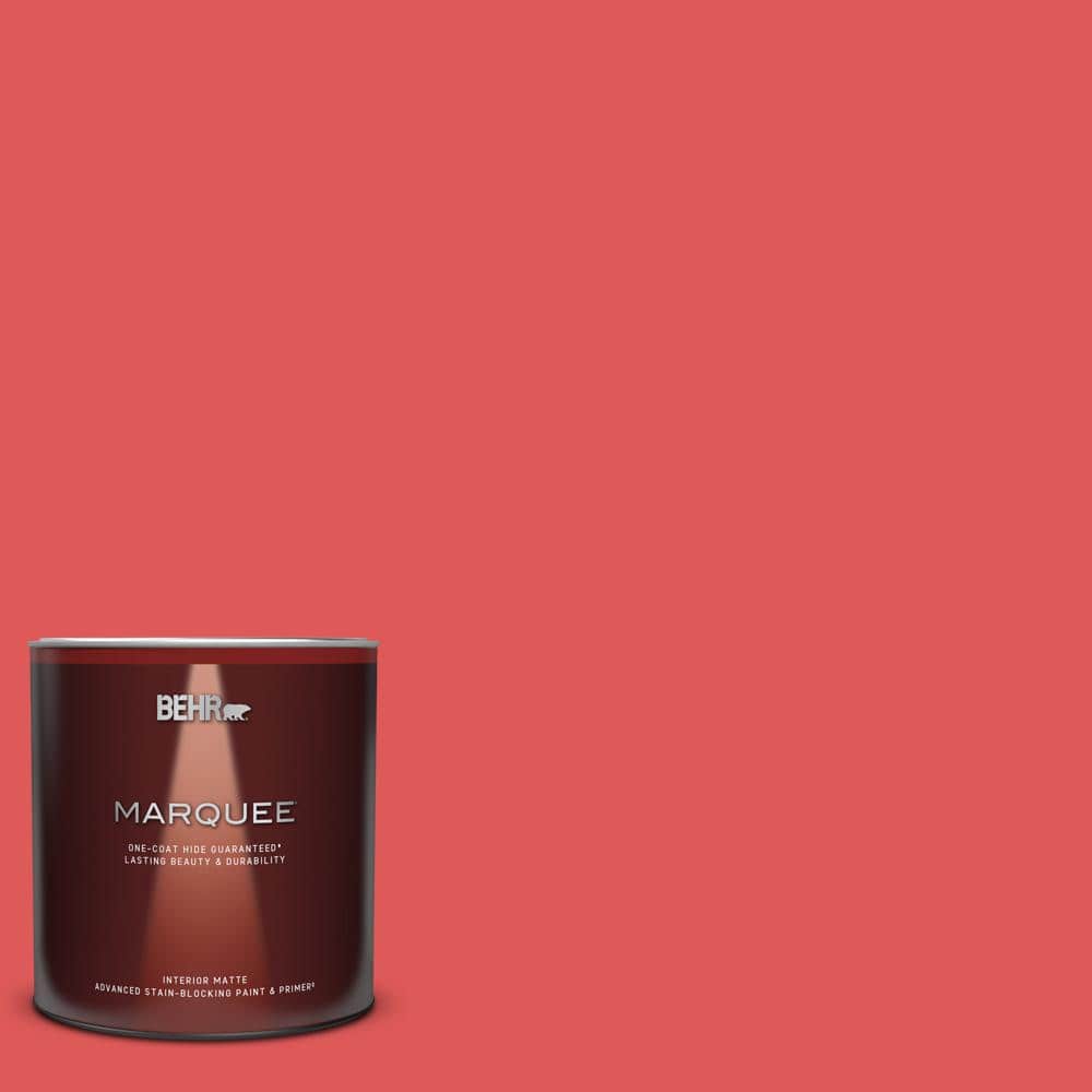 BEHR MARQUEE 1 qt. #150B-6 Firecracker Matte Interior Paint & Primer ...