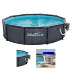 Summer Waves 10 ft. x 30 in. Outdoor Round Frame Above Ground Swimming ...