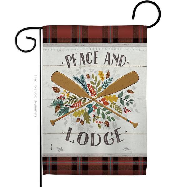 Breeze Decor 13 in. x 18.5 in. Peace and Lodge Garden Flag 2-Sided ...