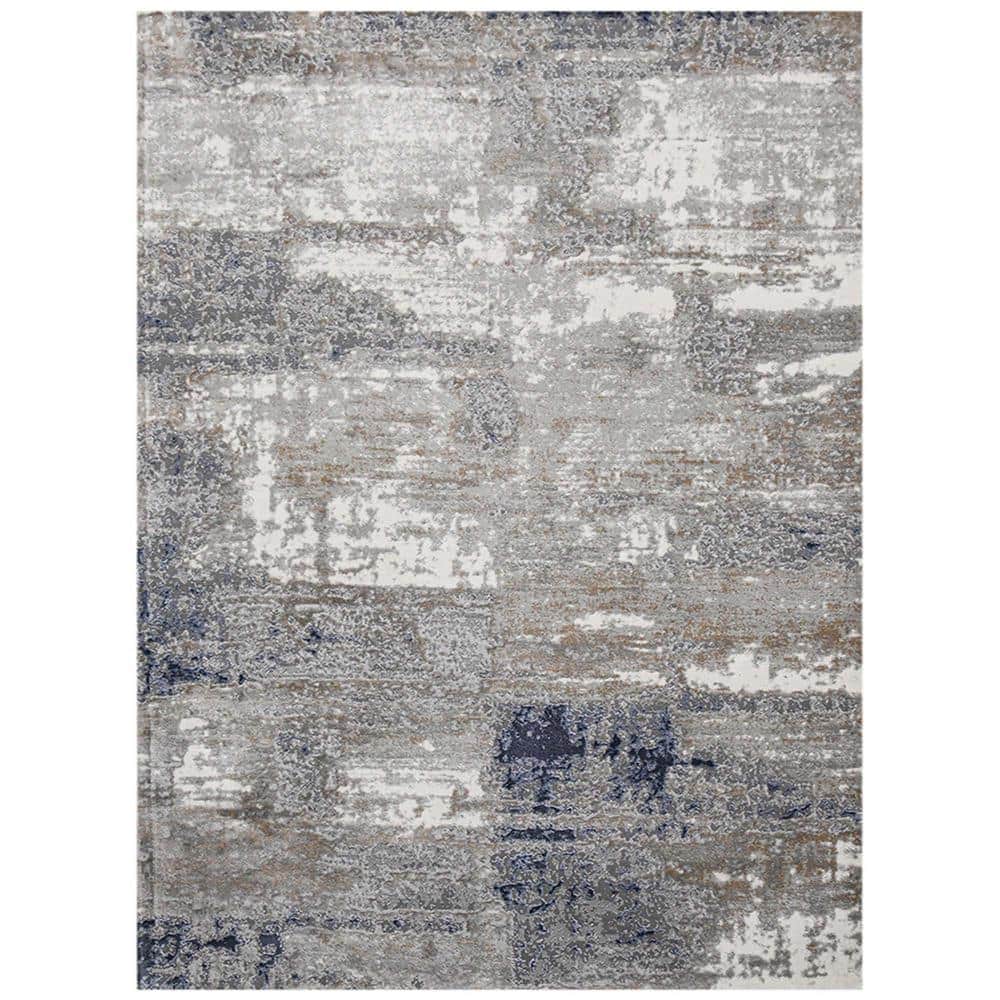 Amer Rugs Savannah 8 ft. X 10 ft. Gray/Blue Abstract Area Rug SAV8 ...