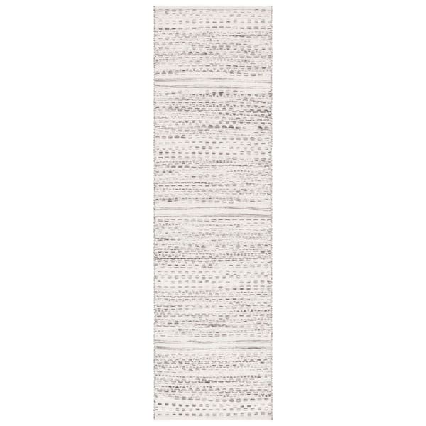 SAFAVIEH Kilim 2 ft. x 8 ft. Ivory/Brown Chevron Striped Runner Rug ...