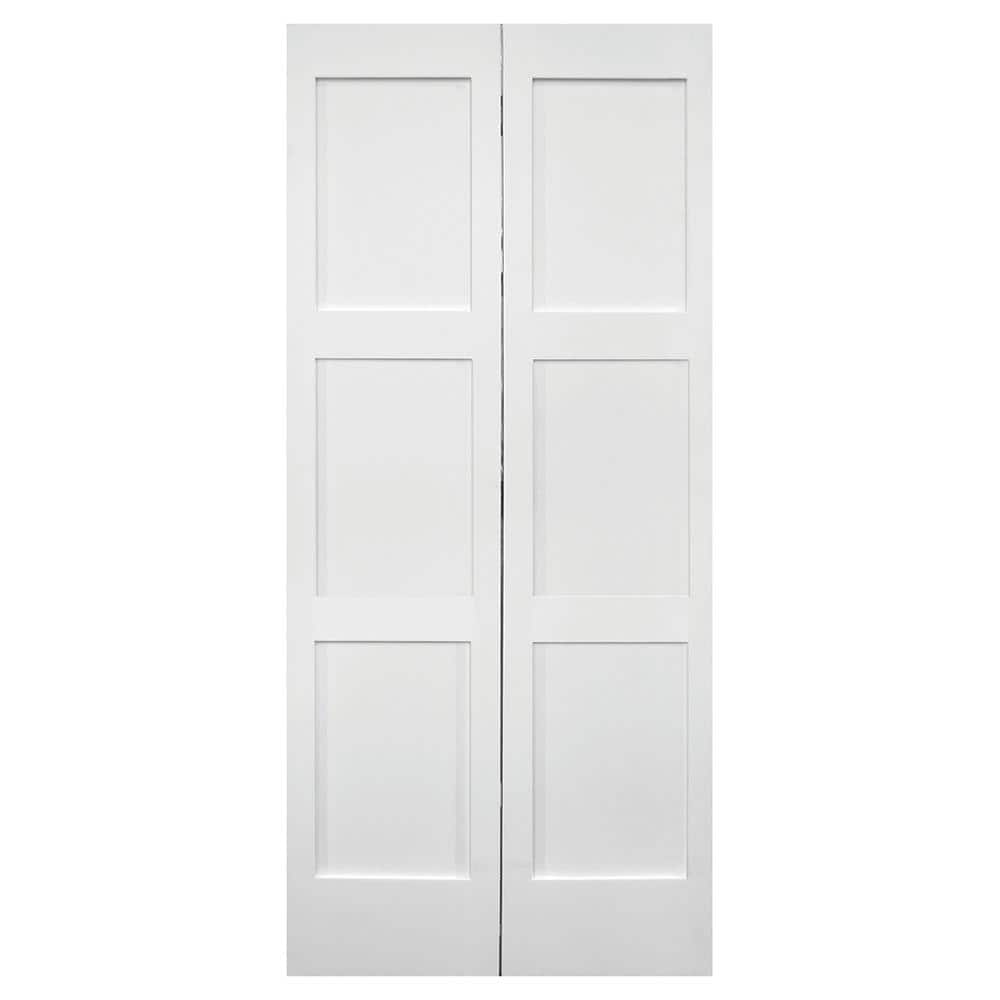 Builders Choice 24 in. x 80 in. 3 Panel Horizontal Shaker Solid Core ...