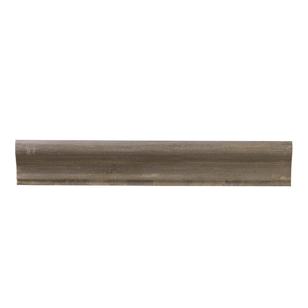Jeffrey Court Honed Slate 2 in. x 12 in. Slate Crown Tile Edging Trim ...