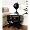 Litton Lane 16 in. Brown Vintage Faux Leather Single Drawer Large ...