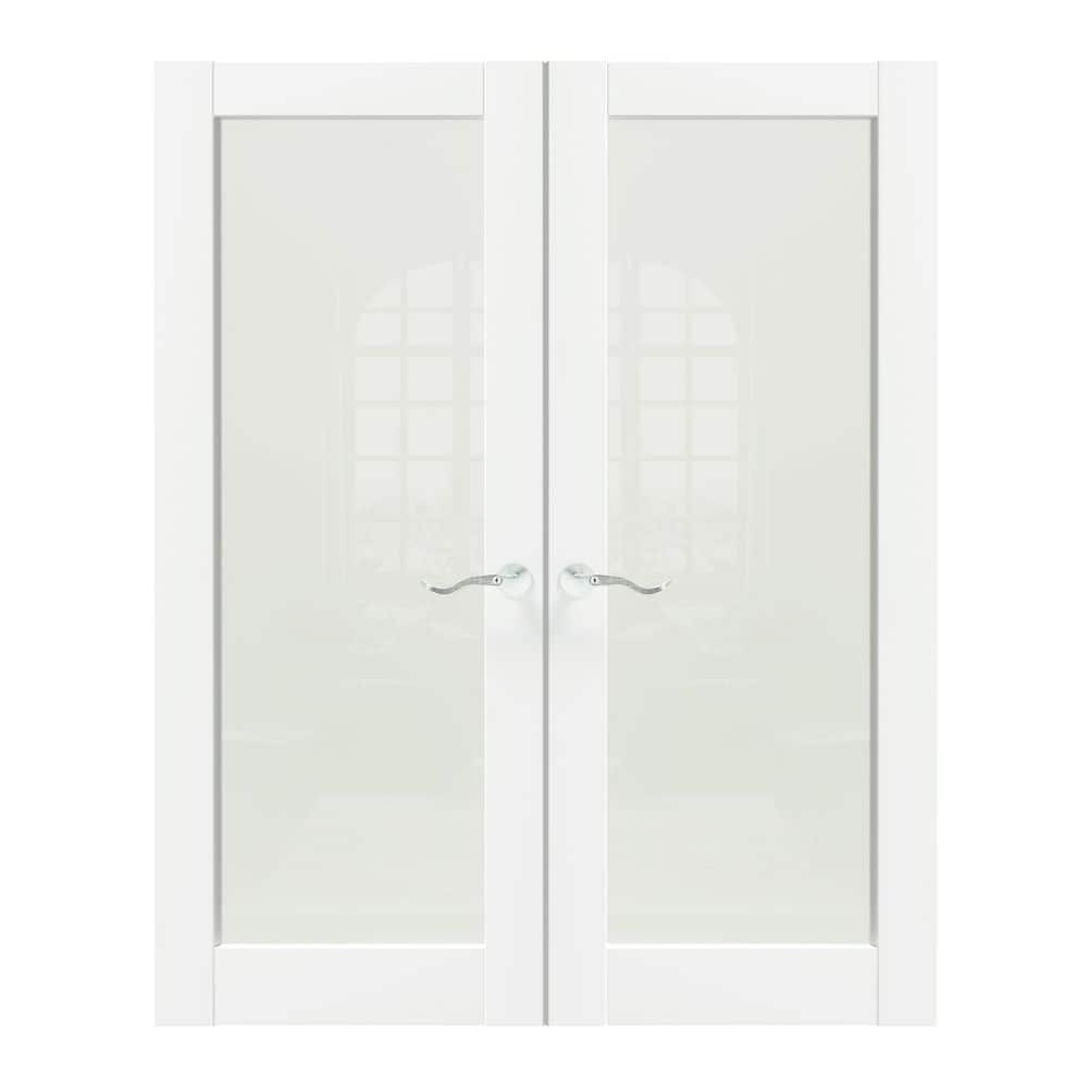 TENONER 64 in. x 80 in. Composite, MDF, Full Lite, Frosted Glass ...