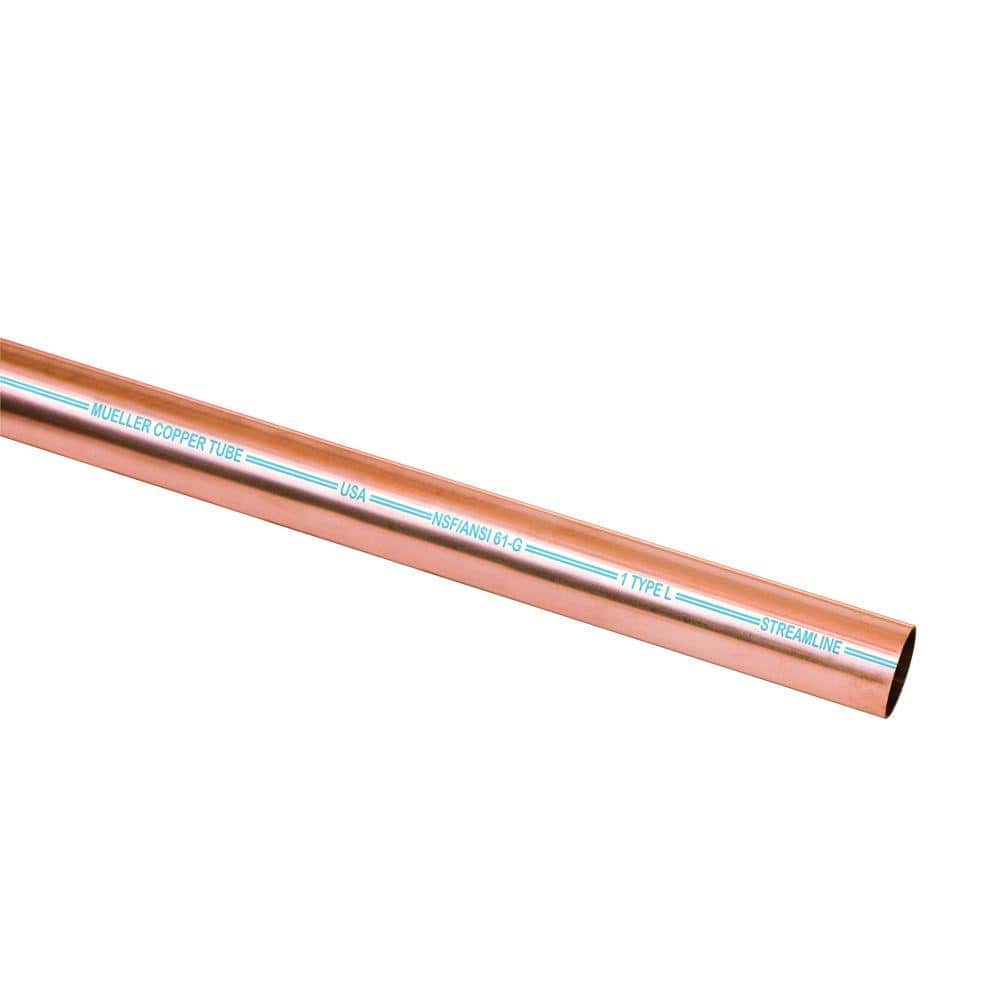 Mueller Streamline 1 in. x 5 ft. Copper Type L Pipe LH10005 - The Home ...