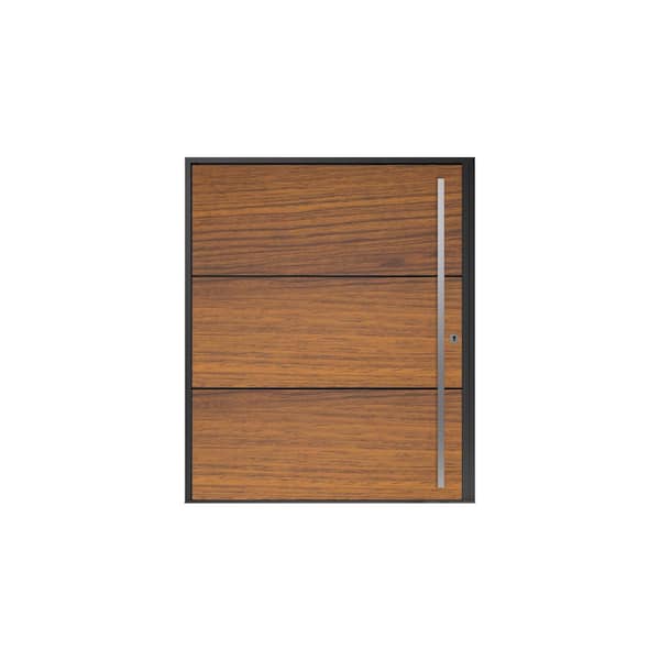 PANDA WINDOWS & DOORS 72 in. x 80 in. Helsinki Faux Teak Aluminum ...