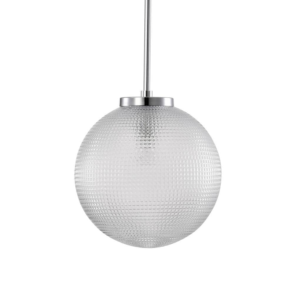 Warehouse of Tiffany Sokix 9.8 in. 1-Light Indoor Chrome Finish Pendant ...