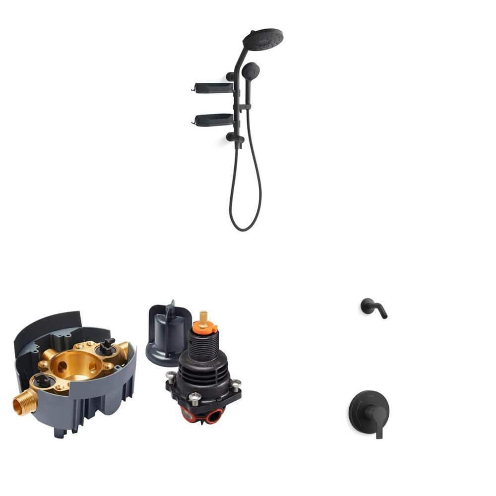 KOHLER HydroRail 3-Spray Shower Column Kit, Hand Shower, Fixed Head ...