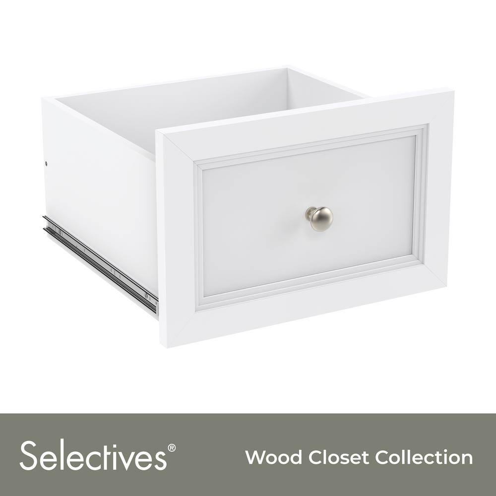 ClosetMaid Selectives 10 in. H x 15 in. W White Wood Drawer with Silver ...