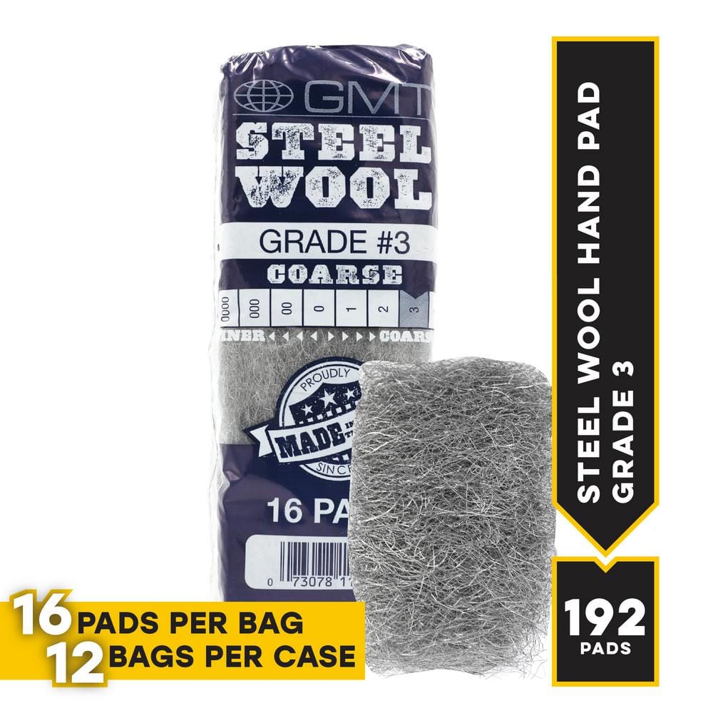 GMT Steel Wool #3 Coarse Grade Hand Pads - Pack of 16 Pads 117006 - The ...