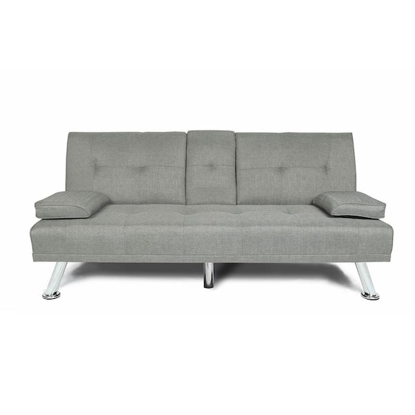 Light Grey Fabric Bed Sleeper Futon Sofa CRLW22303582 - The Home Depot