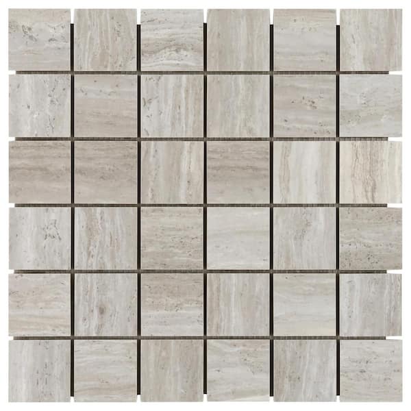 Ivy Hill Tile Atlanta Gray 3.89 in. x 0.31 in. Matte Porcelain Mosaic ...