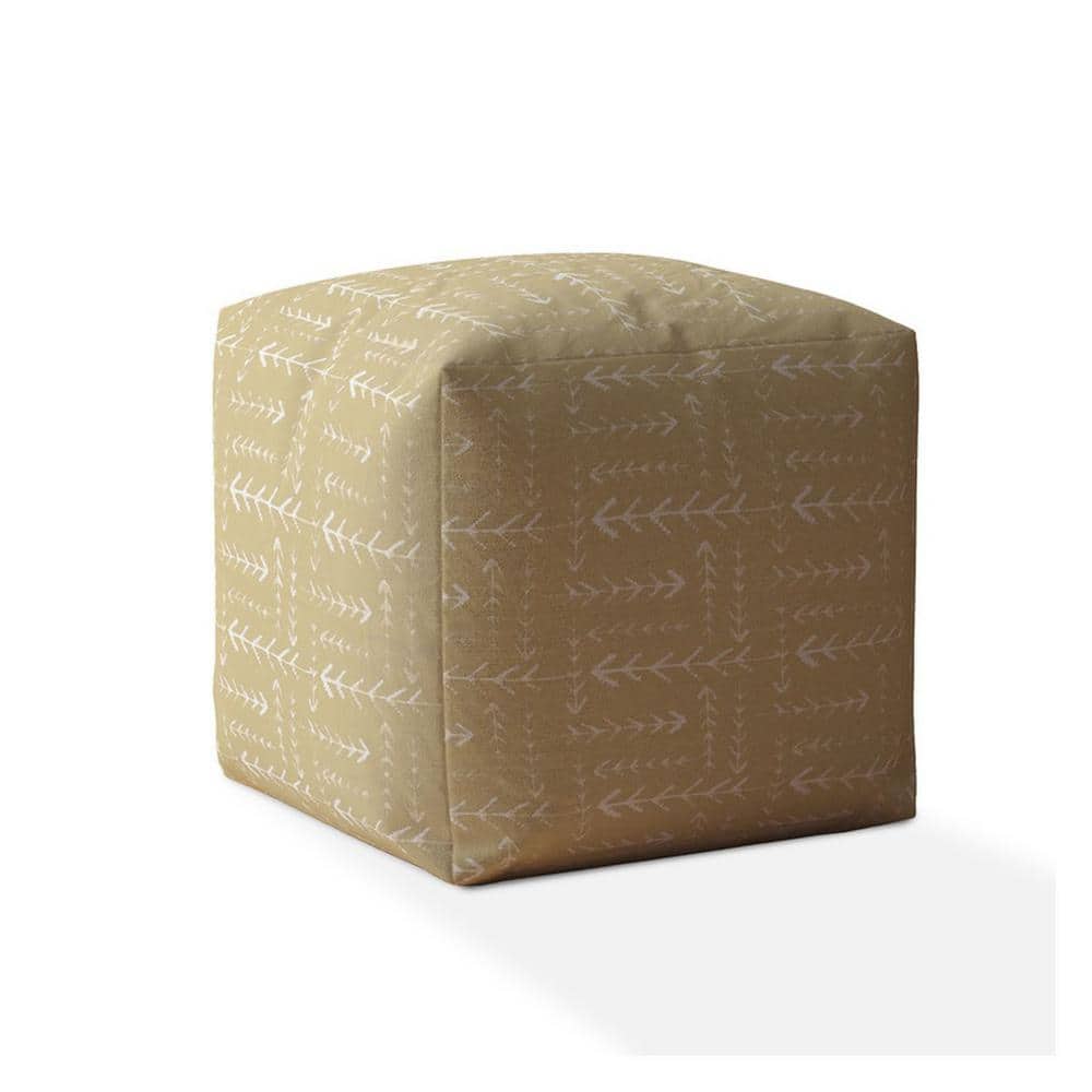 HomeRoots Charlie Beige Cotton Square Pouf Cover Only 2000518533 - The ...
