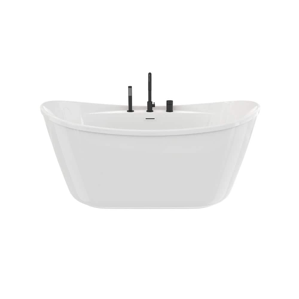 MAAX Suna 58 in. x 32 in. Soaking Non-Whirlpool Freestanding Bathtub in ...