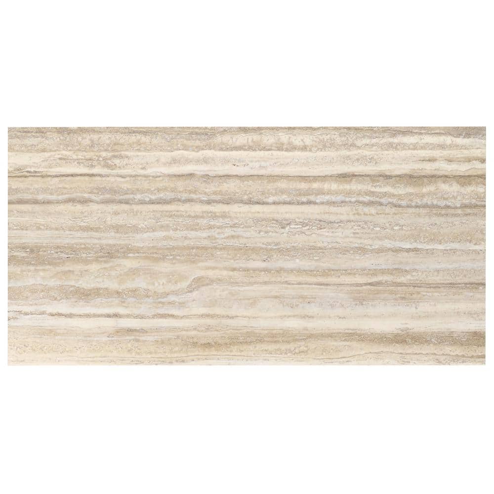 Ivy Hill Tile Imperia Travertine Hazelnut 8 in. x 0.25 in. Stone Look ...