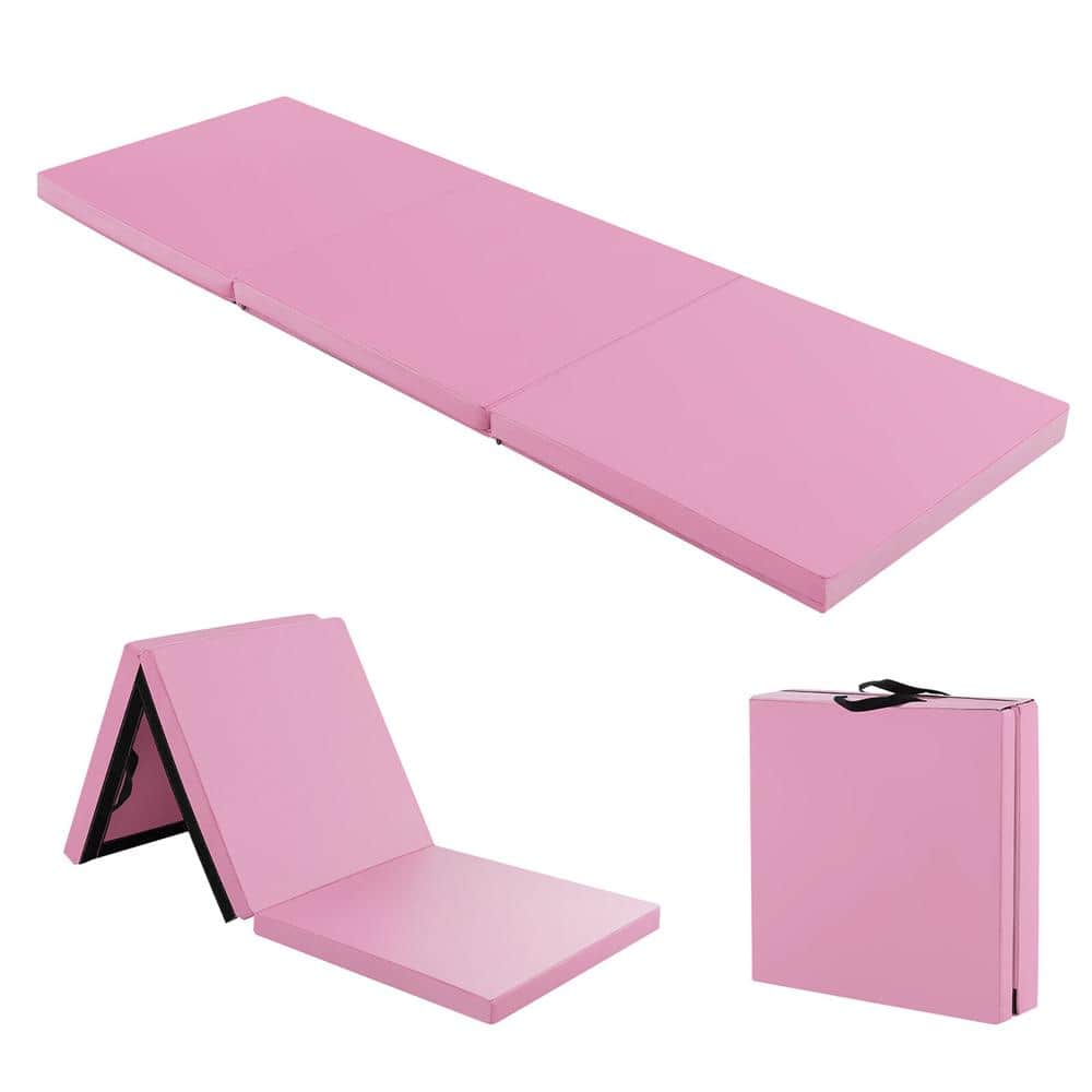 HONEY JOY Pink 24 in. W x 72 in. L x 2 in. T Foam Gym Flooring Mat (12 ...